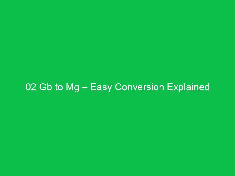 02 Gb to Mg – Easy Conversion Explained - Prep My Career