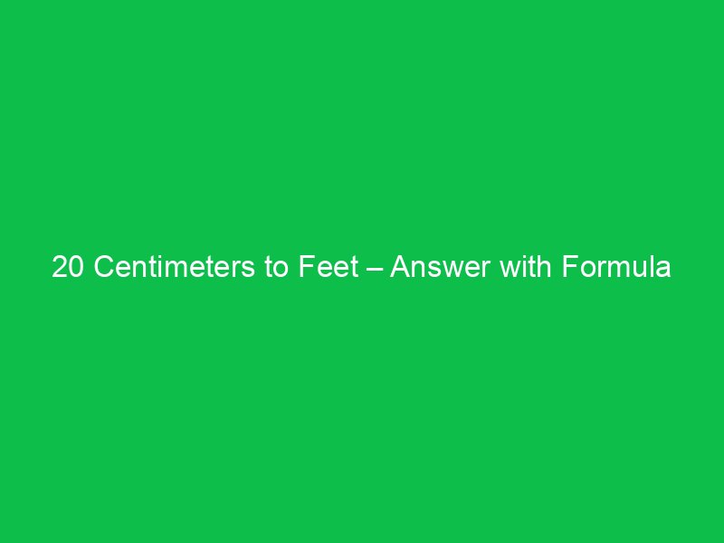 20 Centimeters to Feet – Answer with Formula - Prep My Career